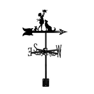 Generic Wetterfahnen mit Hundemotiv, Windrichtungsanzeiger aus Edelstahl, langlebiges Messwerkzeug f&uuml;r die Dekoration von Gartend&auml;chern und Koppeln im Freien,