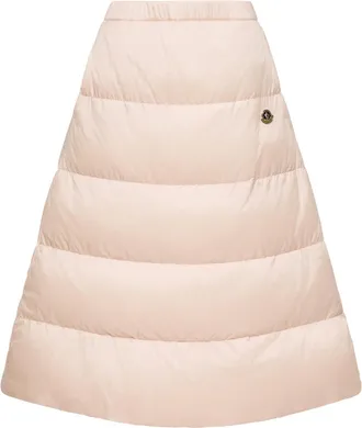Moncler Moncler Reversible Wool Twill Padded Midi Skirt, Women, Pink, Size: 38