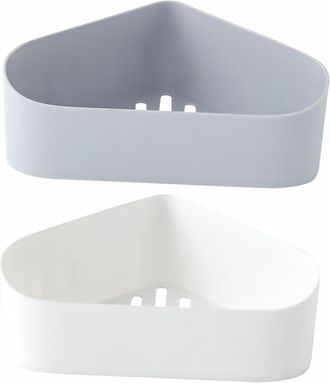 Cabilock 2 St&uuml;ck Teiliges Wandmontage aufbewahrungsregal aus Kunststoff Praktisches Einfaches Eckregal ohne Bohren f&uuml;r K&uuml;che Badezimmer und Wohnzimmer Platzspa