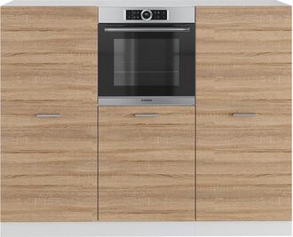 Vicco Küchenblock R-Line, Miniküche, Sonoma/Weiß, 180 cm ohne Arbeitsplatte