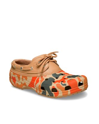 Crocs Mens Slippers Islander Tan-Shocking Orange Tan/shocking Flat Shoes