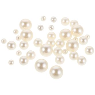 DOITOOL DECHOUS 500 St&uuml;ck Kunstperlen Vasenf&uuml;ller ohne Loch 6/10/14mm Elfenbeinfarbene Schwimmperlen f&uuml;r Kerzen Tischdekoration Hochzeit Geburtstag Selbstgema