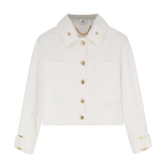 Elisabetta Franchi Denimjacke - - Jackets - Damen - Beige - S