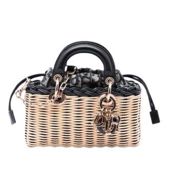 Dior Sac cartable en osier Pre-owned - Femme - Pre-owned - Beige - Taille: ONE Size