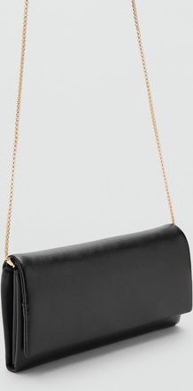 Mango Sac bandoulière rabat noir - Femme - Taille unique - MANGO