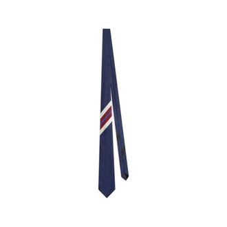 Dries Van Noten Homme, Accessoires, Bleu, Taille: ONE Size Printed Silk Tie