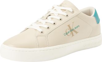 Calvin Klein Jeans Herren Cupsole Sneaker mit Logo, (Eggshell/Bright White/Fanfare), 40