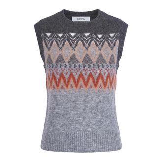 Jucca Rundhals-Strickware - - Knitwear - Damen - Grau - L