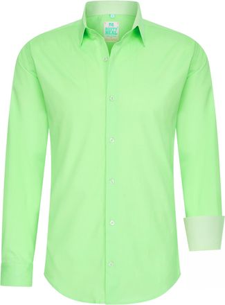 Rusty Neal Herren-Hemd Pastellfarben Premium Slim Fit Langarm Cotton-Stretch Kontrast Hemd Business-Hemden Freizeithemd 66, Gr&ouml;&szlig;e:XL, Farbe:Meadow