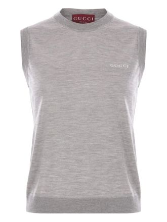 Gucci Tr&auml;gershirt mit Logo-Intarsie - Grau