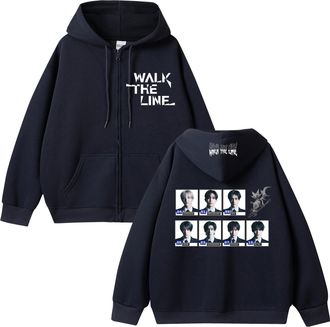 Generic Walk The LINE Baumwoll-Hoodie 2025 Grafik-Sup-Port Desire:Unleash Album Rei&szlig;verschluss-Sweatshirt(C Black,2XL)
