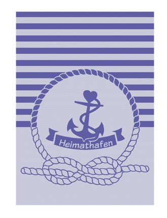 ROSS Baumwolle Geschirrtuch Heimathafen Martitim Blau 50 x 70 cm