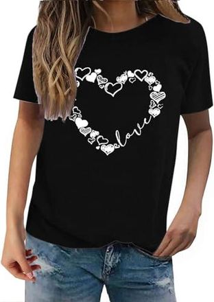 Generic Tee Shirt Femme Coton Et&eacute; Manches Courtes Basique Hauts T Shirt D&eacute;t&eacute; Occasionnelles L&acirc;che Vetement Mode Manche Courtes Chemisier Chic Et Elegant Sport