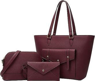Generic Sac &agrave; bandouli&egrave;re tendance en cuir pour femme - Trois sacs &agrave; bandouli&egrave;re - Sac &agrave; bandouli&egrave;re portable pour l&eacute;cole, violet, Taille unique