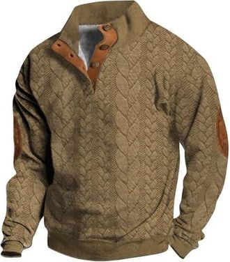 Generic Pull à col rond pour homme Casua Mode ample et tendance Imprimé 3D Manches Longues Sweat à Capuche Hiver Pull Slim Fit Pullover, kaki, 3XL