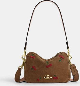 Coach Mini-Carey-Umh&auml;ngetasche mit Kirsch-Stickerei f&uuml;r Frauen in Mehrfarbig | Wildleder