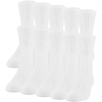 Gildan Lot de 10 paires de chaussettes pour homme, Blanc (10 paires), Shoe Size: 6-12