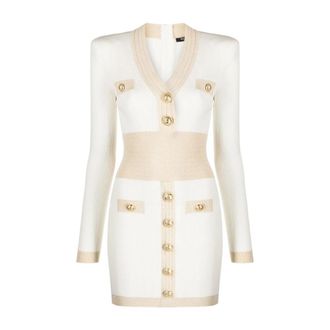 Balmain Goldkante Strickkleid in Beige - - Dresses - Damen - Beige - XL