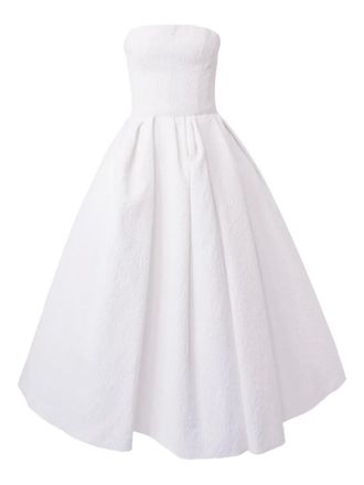 Carolina Herrera robe courte en effet cloqué - Blanc