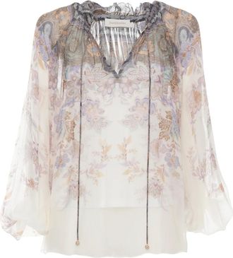Zimmermann Femme, Blouses et Chemises, Beige, Taille: 38 FR Viscose Paisley Blouse