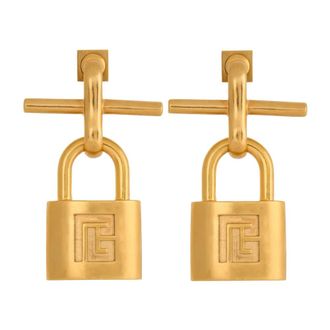 Balmain Femme, Accessoires, Jaune, Taille: ONE Size Pulse Padlock Earrings