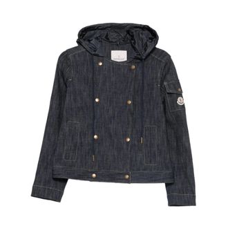 Moncler Femme, Vestes, Bleu, Taille: 32 FR Diervilla Denim Jacket