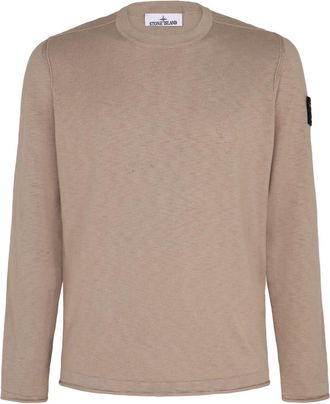 Stone Island Homme, Pulls, Beige, Taille: M Pull ras du cou avec petits d&eacute;tails roulott&eacute;s