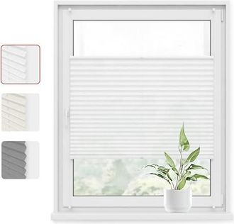 Woltu Store Plissé sans Perçage, Store pour Fenêtre & Porte, Facile à Installer, Opaque, Protection de la Vie privée, Protection Solaire, Décoration Moderne