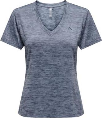 Only Onpcore Life VN SS Reg Tee Noos T-Shirt pour Femme, Indigo Vintage - D&eacute;tails : m&eacute;lang&eacute;, XS