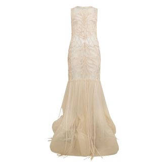 Alberta Ferretti Langes Festkleid - - Dresses - Damen - Beige - S