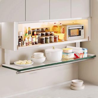 Generic Metallschrank K&uuml;chenh&auml;ngeschr&auml;nke Aus Kohlenstoffstahl Gefertigt Schrankt&uuml;r Mit Klappmechanismus Oder Magnetverschluss for Esszimmer, Badezimmer, Wohn