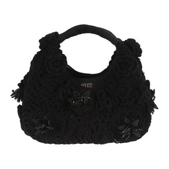 Ganni Femme, Sacs, Noir, Taille: ONE Size Sac au crochet avec patchs de perles