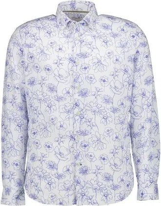 Fil Noir Herren Hemd blau geblümt