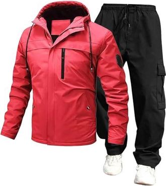 Generic Ensemble veste et pantalon de ski pour homme : ensemble veste et pantalon de ski imperm&eacute;ables et coupe-vent pour le travail en plein air, vestes de ra