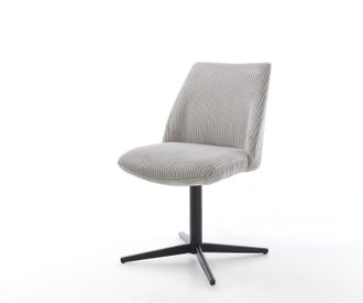 DELIFE Drehstuhl Elso-Flex Cord Silbergrau Fu&szlig;kreuz Schwarz 360&deg; drehbar Taschenfederkern, Esszimmerst&uuml;hle