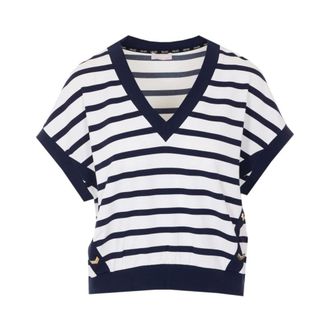 Liu Jo Femme, Pulls, Blanc, Taille: 40 FR V-neck Tricots