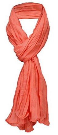 TigerTie plissés écharpe en rouge rosé saumon rouge unicolor - taille 160 x 70 cm