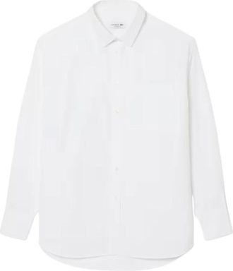 Lacoste Femme, Blouses et Chemises, Blanc, Taille: 34 FR Camicia Oversize in Popeline di Cotone