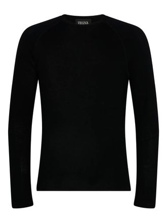 Ermenegildo Zegna t-shirt &agrave; manches longues - Noir