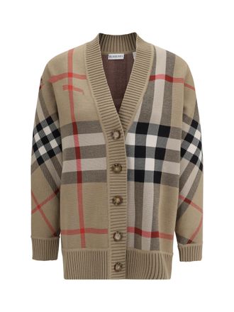 Burberry Womens Wool Sweater Check Archive Beige Polyester