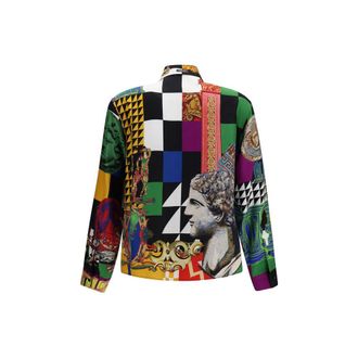 Versace Mens Multicolor Silk Pattern Shirt