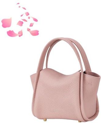 Generic Mini sac seau en cuir de vachette pour femme, sac &agrave; main classique l&eacute;ger, sac &agrave; bandouli&egrave;re tendance, portefeuille &agrave; bandouli&egrave;re amovible, rose, 6.69i