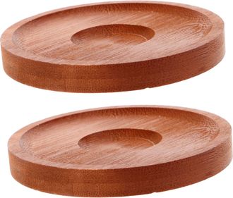 Hemoton 2 Stücke Drehbare Whiskygläser Untersetzer Aus Holz Für Whisky Wein Glasrotation Holzsockel Bar Zuhause Trinkset