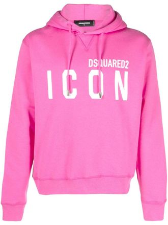 Dsquared2 hoodie en coton &agrave; imprim&eacute; Icon - Rose