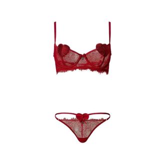 Twinset Femme, Maillots de bain, Rouge, Taille: 95C FR Ensemble Lingerie Coeur