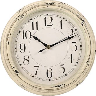 Milisten Gro&szlig;e Wanduhr Retro Landhausstil Leise Quarzuhr Beige 30cm f&uuml;r Wohnzimmer Schlafzimmer K&uuml;che