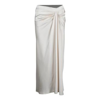 Souvenir Gonna Svasata in Satin - - Skirts - Damen - Beige - M