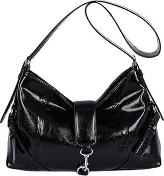 Generic Sac &agrave; bandouli&egrave;re polyvalent en cuir synth&eacute;tique de couleur unie, sac &agrave; bandouli&egrave;re r&eacute;tro, grande capacit&eacute;, sac &agrave; bandouli&egrave;re &eacute;l&eacute;gant, sac de soir&eacute;e s