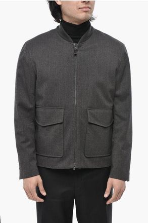 Paolo Pecora Wool-Cloth Zip-Up Jacket with Utility Pockets size 48