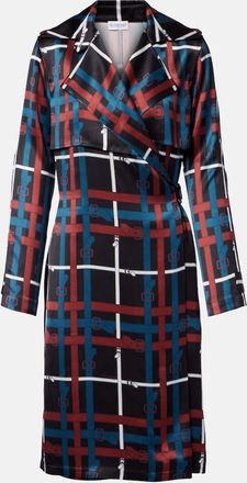 Burberry Wickelkleid Belt Check aus Cr&ecirc;pe